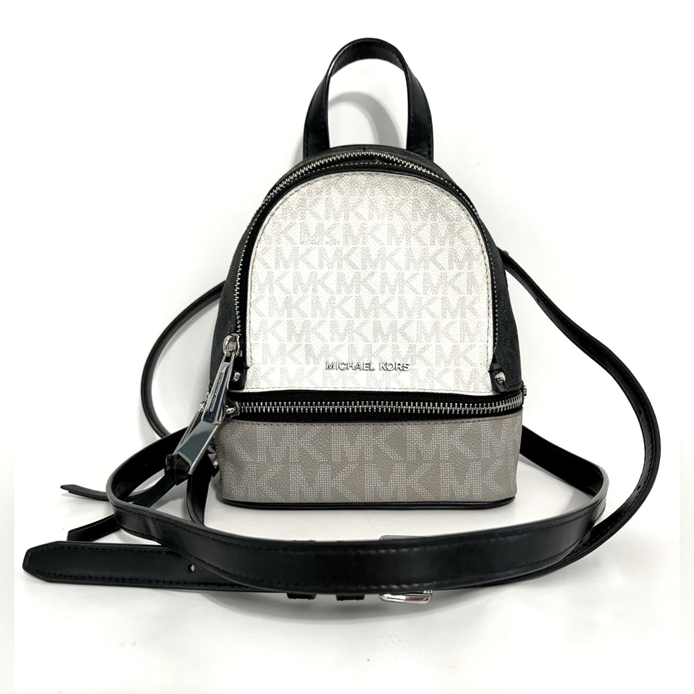 Michael Kors Mini Rhea Color-Block Logo Backpack - Gem